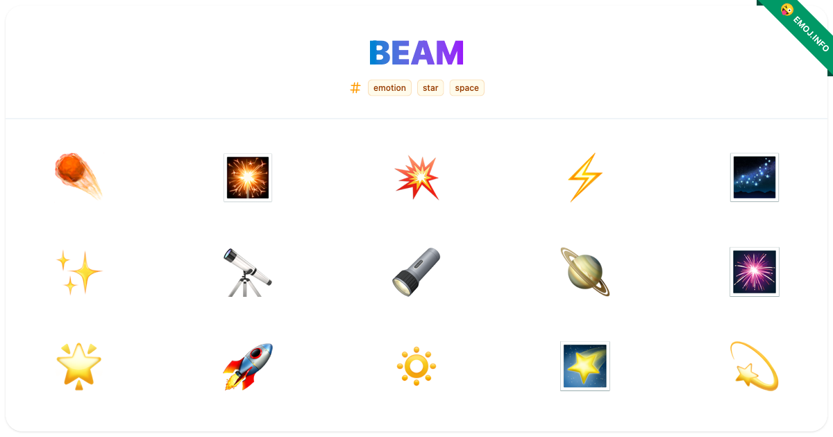 Beam Emojis ☄️ 🎇 💥 | Meaning, Copy & Paste