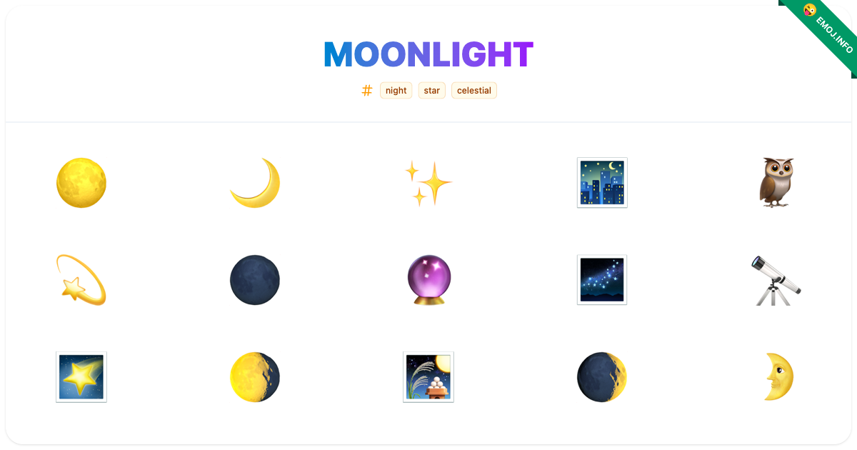 Moonlight Emojis 🌕 🌙 | Meaning, Copy & Paste