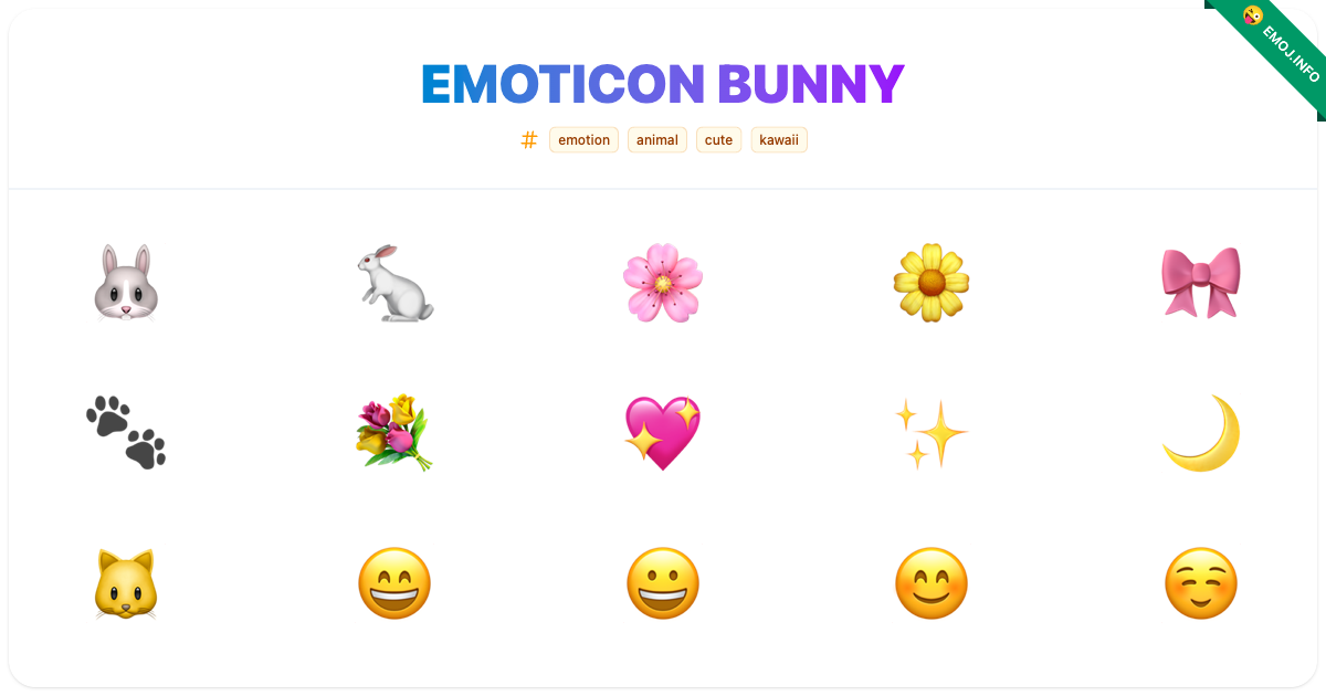 Emoticon Bunny Emojis 🐰 🐇 🌸 | Meaning, Copy & Paste