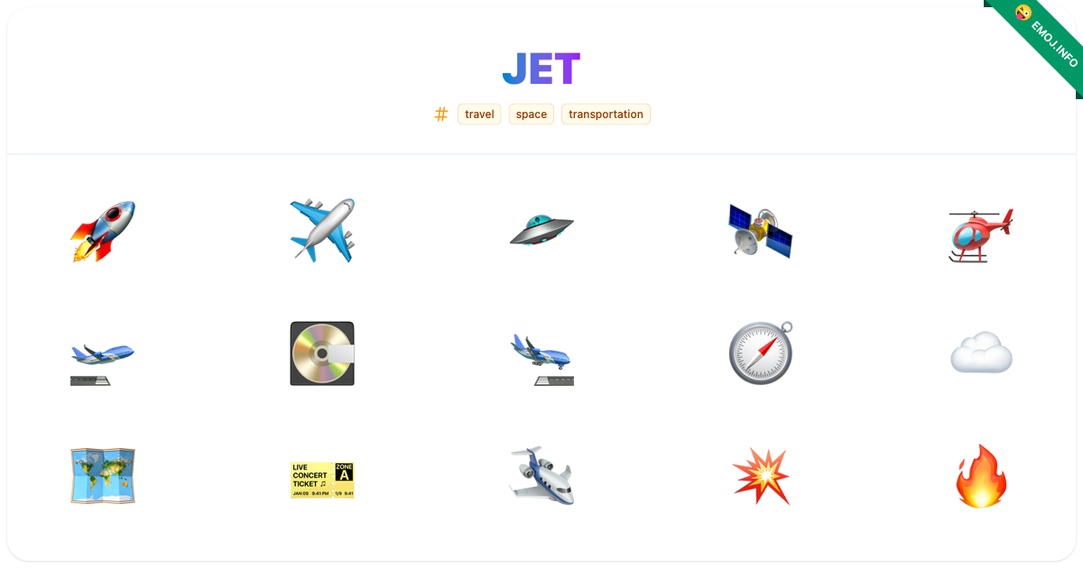 Jet Emojis 🚀 ️ 🛸 | Meaning, Copy & Paste