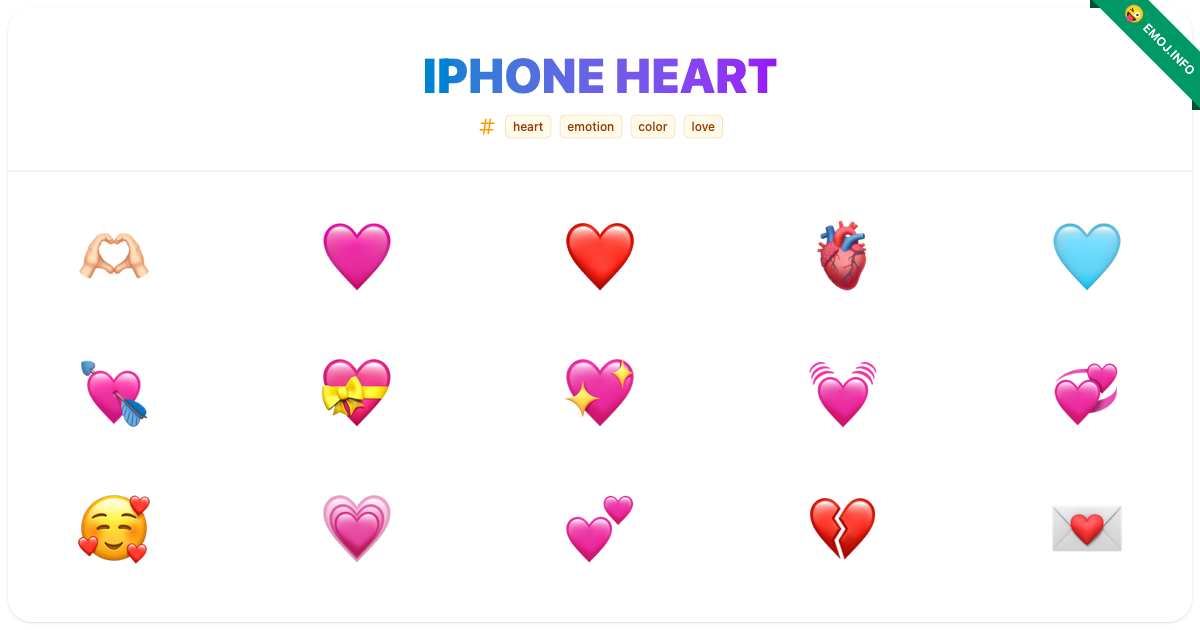Iphone Heart Emojis 🫶🏻 🩷 ️ | Meaning, Copy & Paste