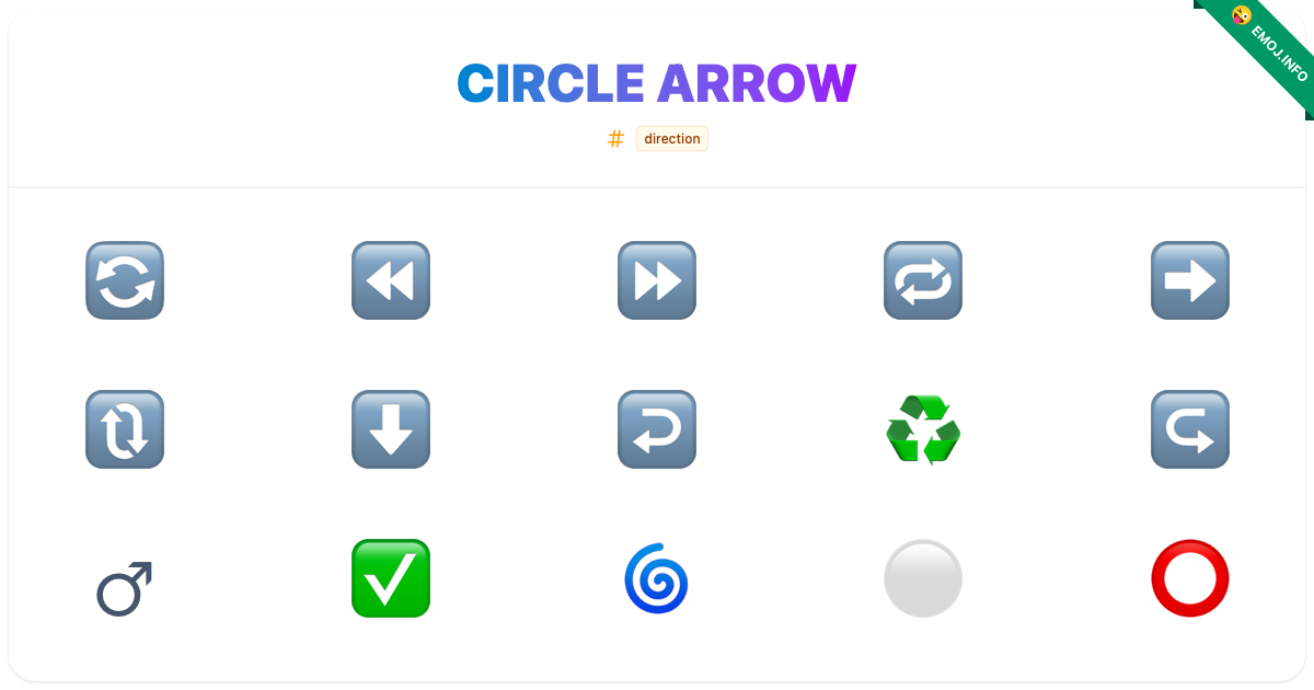 Circle Arrow Emojis 🔄 ⏪ ⏩ | Meaning, Copy & Paste