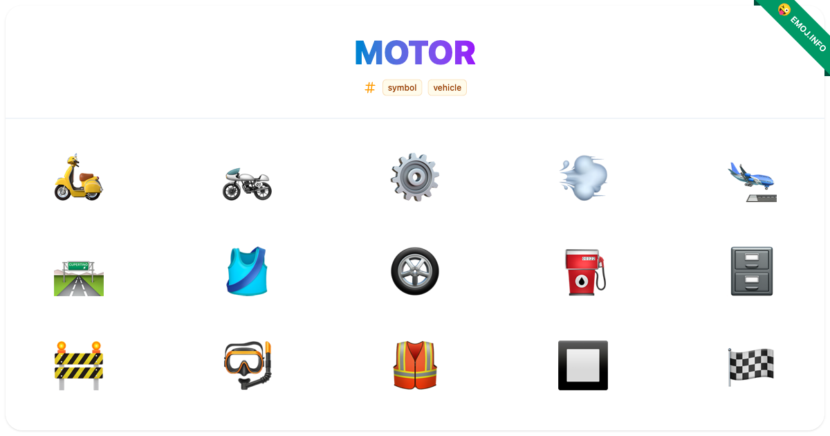 Motor Emojis 🛵 🏍️ ⚙️ | Meaning, Copy & Paste