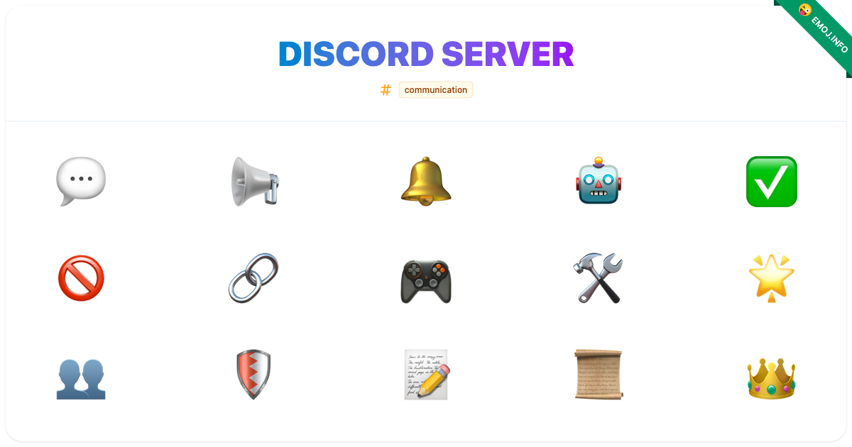 Discord Server Emojis 💬 📢 🔔 | Meaning, Copy & Paste