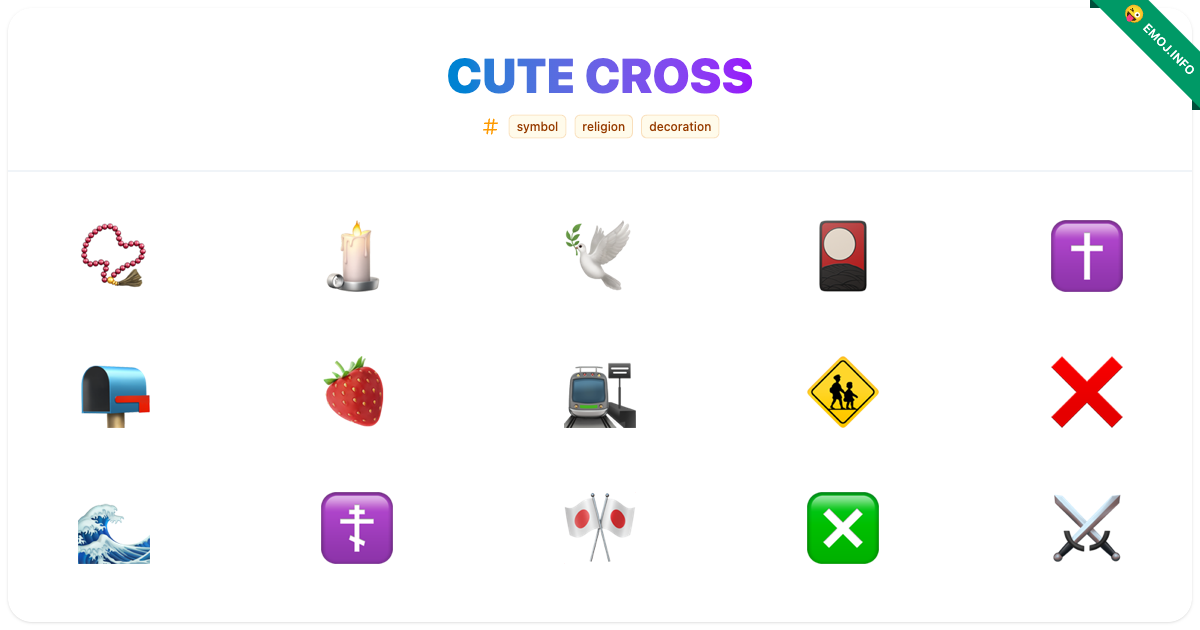 Cute Cross Emojis 📿 🕯️ 🕊️ | Meaning, Copy & Paste
