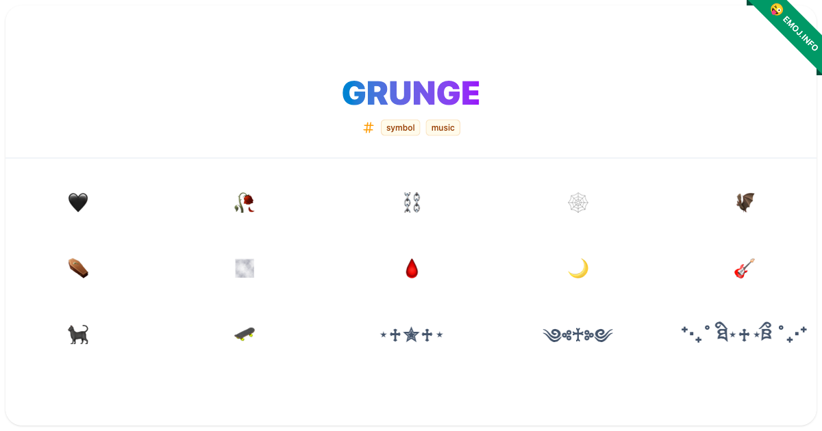 Grunge Emojis 🖤 🥀 ⛓️ | Meaning, Copy & Paste