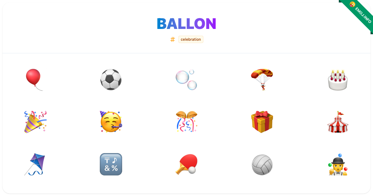 Ballon Emojis 🎈 ⚽ 🫧 | Meaning, Copy & Paste