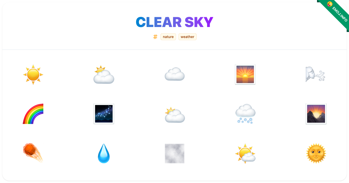 Clear Sky Emojis ☀️ ⛅ ☁️ | Meaning, Copy & Paste