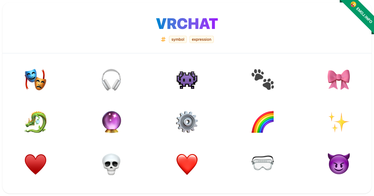 Vrchat Emojis 🎭 🎧 👾 | Meaning, Copy & Paste