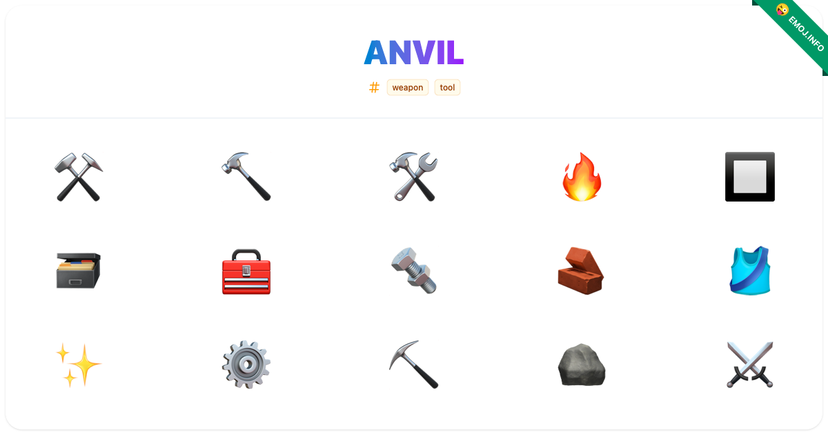 Anvil Emojis ⚒️ 🔨 🛠️ | Meaning, Copy & Paste