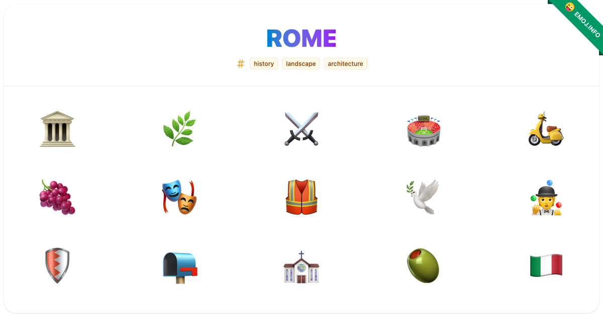 Rome Emojis 🏛️ 🌿 ⚔️ | Meaning, Copy & Paste