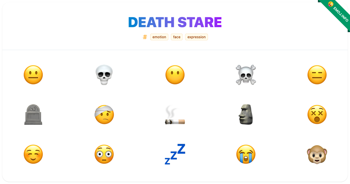 Death Stare Emojis 😐 💀 😶 | Meaning, Copy & Paste
