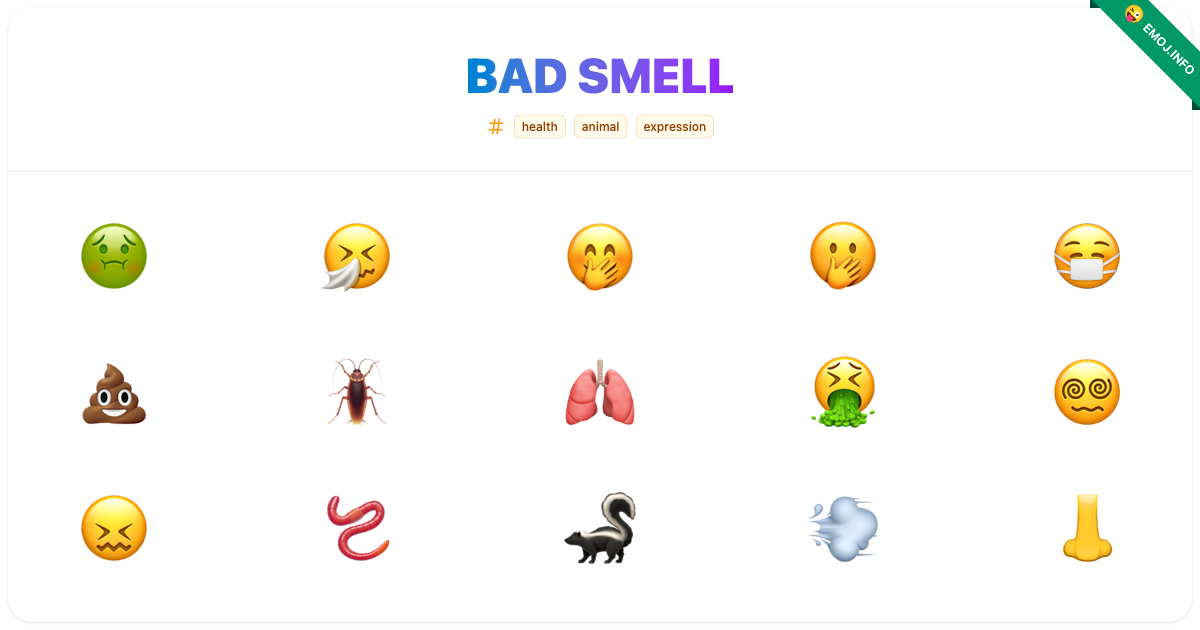 Bad Smell Emojis 🤢 🤧 🤭 | Meaning, Copy & Paste