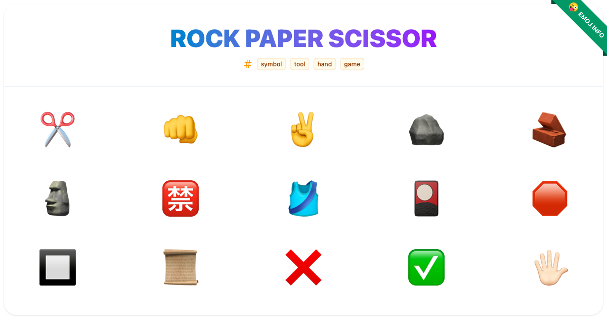 Rock Paper Scissor Emojis ️ 👊 ️ | Meaning, Copy & Paste