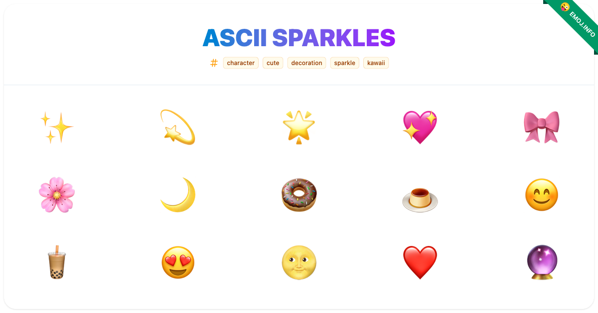 Ascii Sparkles Emojis 💫 🌟 | Meaning, Copy & Paste