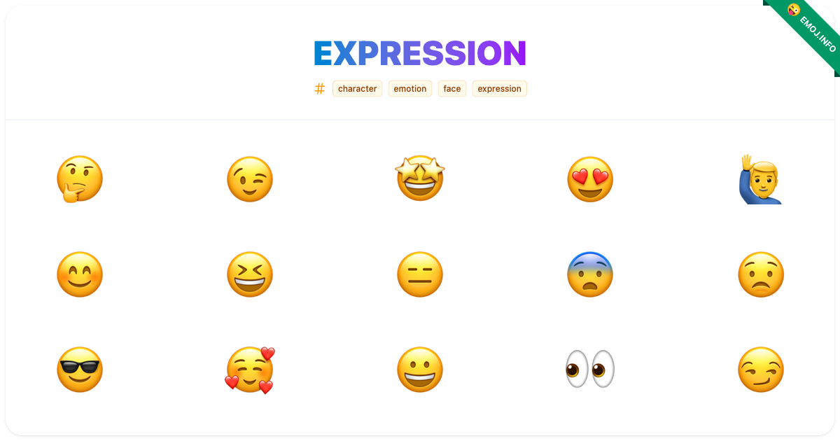 Expression Emojis 🤔 😉 🤩 | Meaning, Copy & Paste