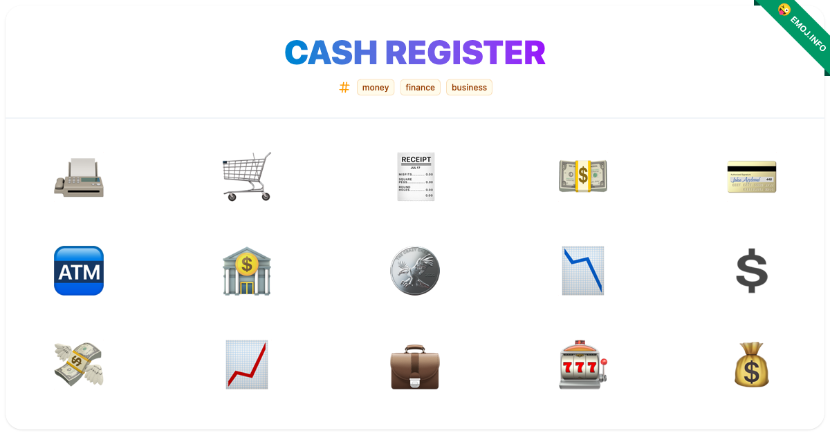 Cash Register Emojis 📠 🛒 🧾 | Meaning, Copy & Paste