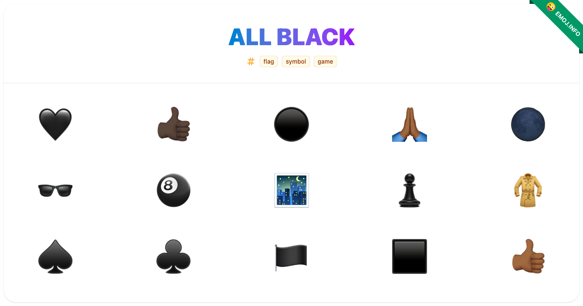 All Black Emojis 🖤 👍🏿 ⚫ | Meaning, Copy & Paste