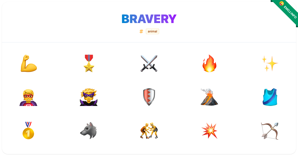 Bravery Emojis 💪 🎖️ ⚔️ | Meaning, Copy & Paste