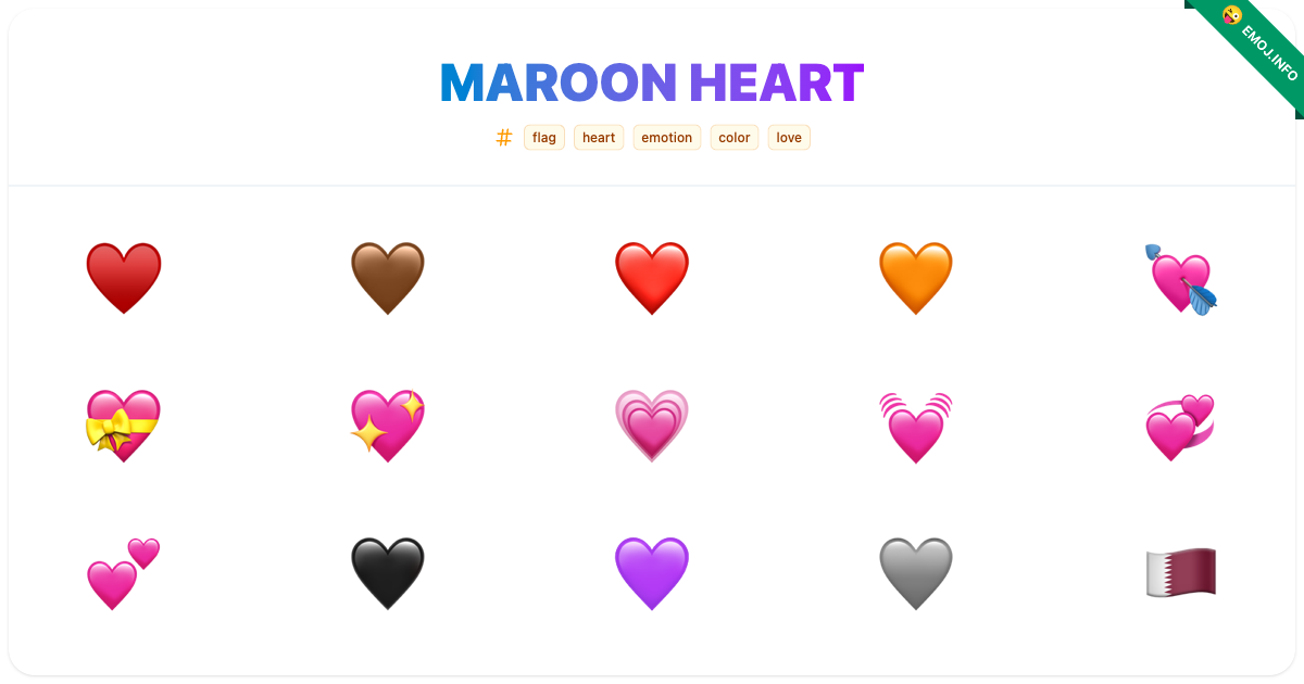 Maroon Heart Emojis ♥️ 🤎 ️ | Meaning, Copy & Paste