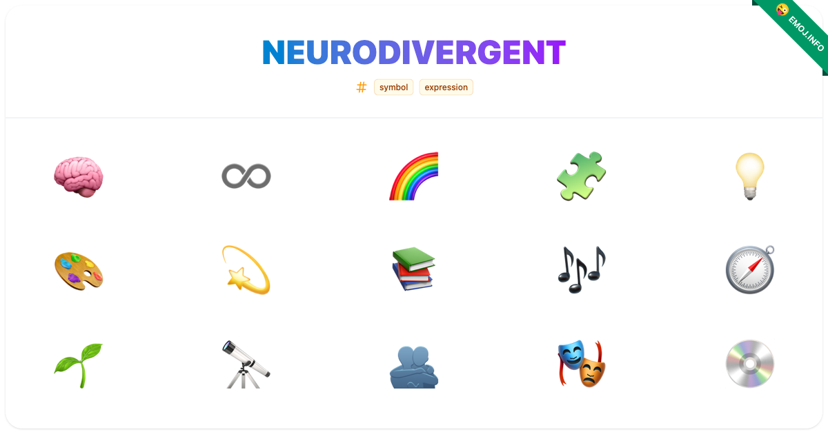 Neurodivergent Emojis 🧠 ♾️ 🌈 | Meaning, Copy & Paste