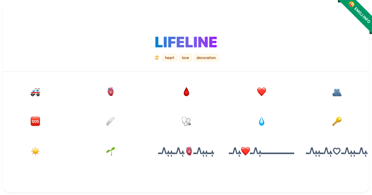 Lifeline Emojis 🚑 🫀 🩸 | Meaning, Copy & Paste