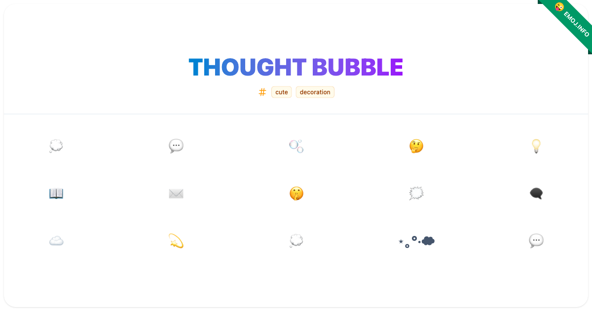 Thought Bubble Emojis 💭 💬 🫧 | Meaning, Copy & Paste