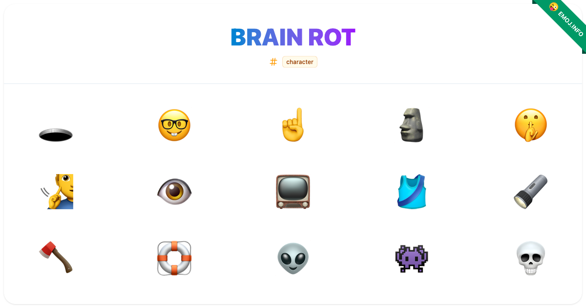 Brain Rot Emojis 🕳️ 🤓 ☝️ | Meaning, Copy & Paste