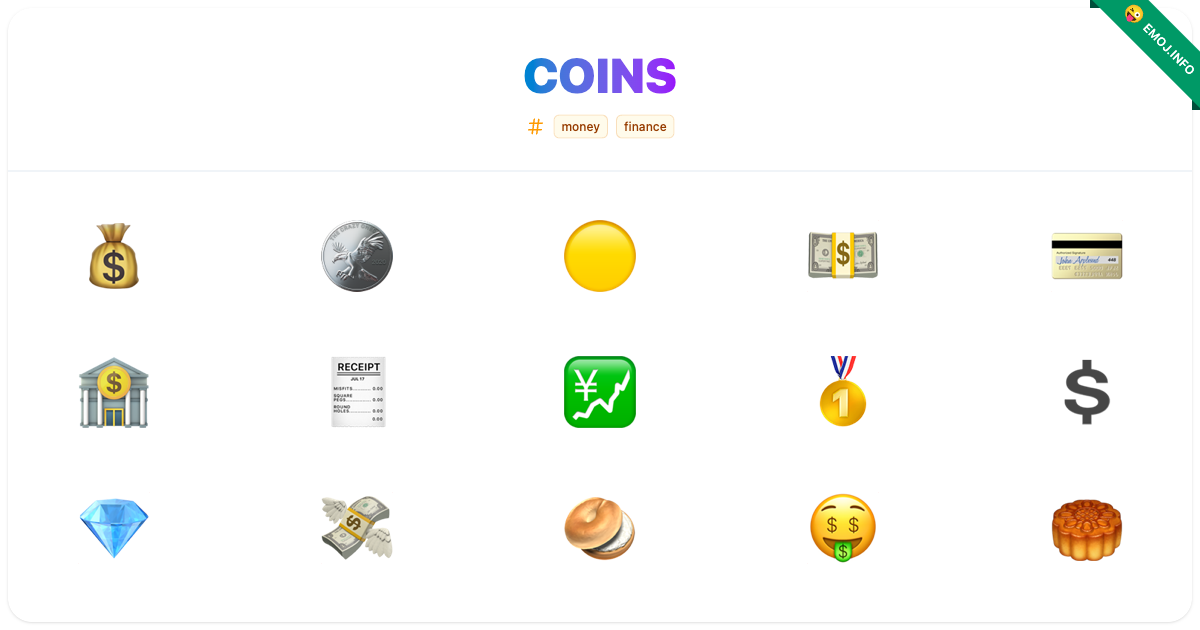 Coins Emojis 💰 🪙 🟡 | Meaning, Copy & Paste