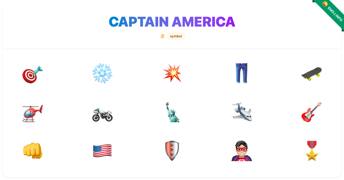 Captain America Emojis 🎯 ️ 💥 | Meaning, Copy & Paste