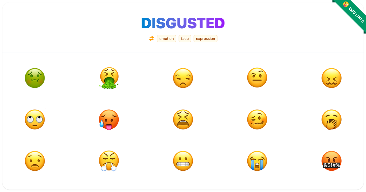 Disgusted Emojis 🤢 🤮 😒 | Meaning, Copy & Paste