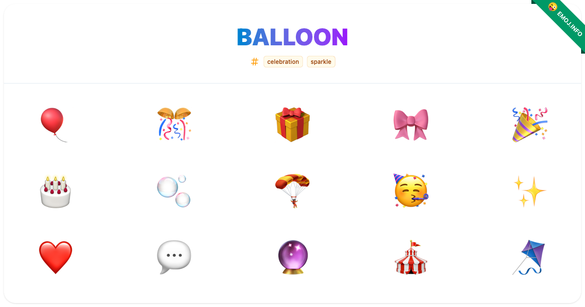Balloon Emojis 🎈 🎊 🎁 | Meaning, Copy & Paste