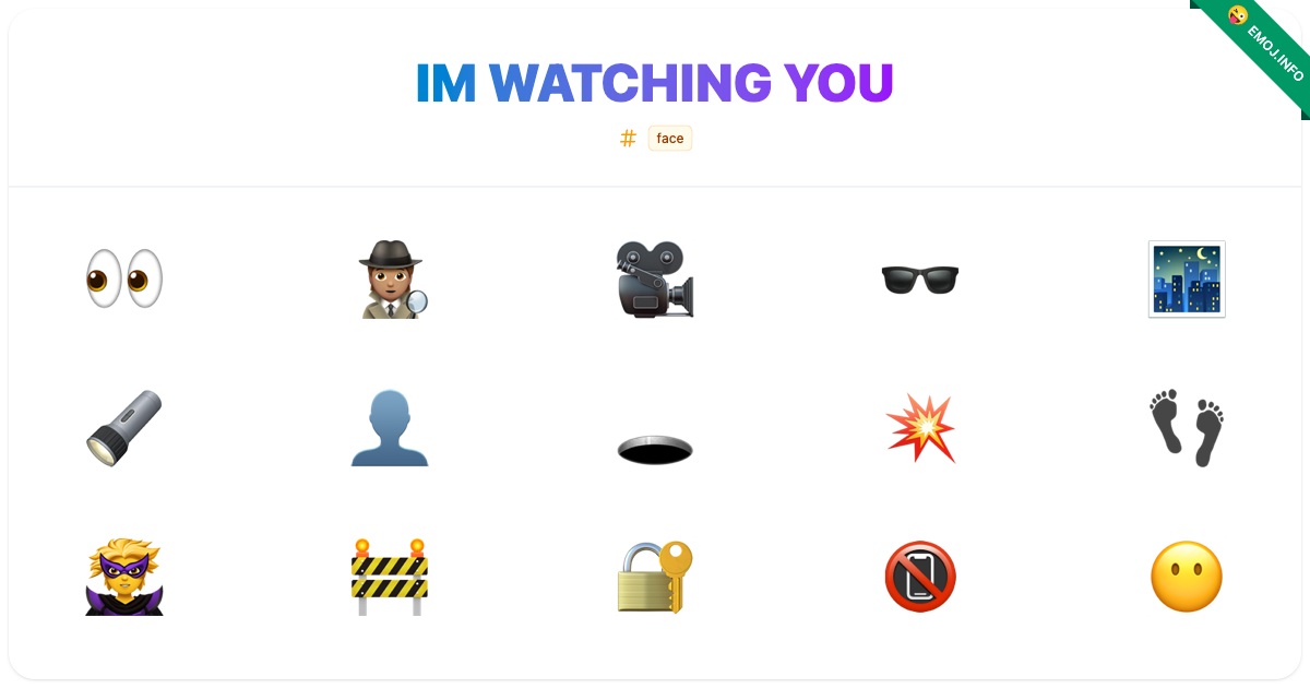 Im Watching You Emojis 👀 🕵🏽 🎥 | Meaning, Copy & Paste