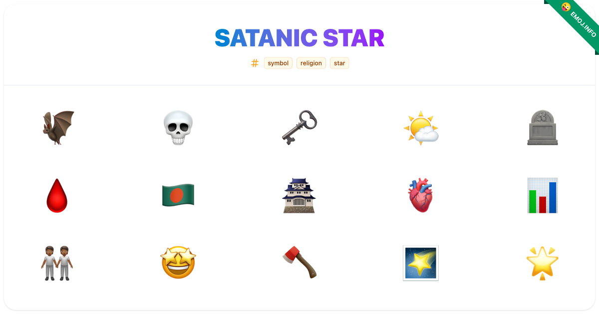 Satanic Star Emojis 🦇 💀 🗝️ | Meaning, Copy & Paste