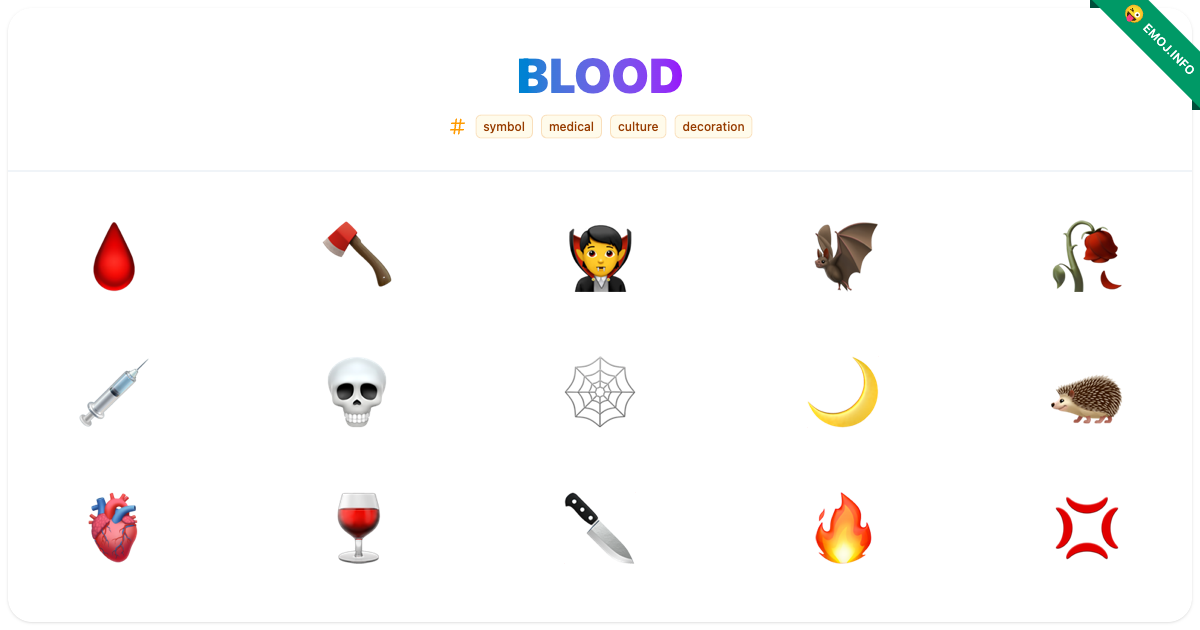 Blood Emojis 🩸 🪓 🧛 | Meaning, Copy & Paste