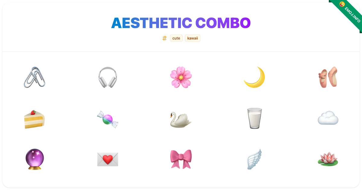 Aesthetic Combo Emojis 🖇️ 🎧 🌸 | Meaning, Copy & Paste