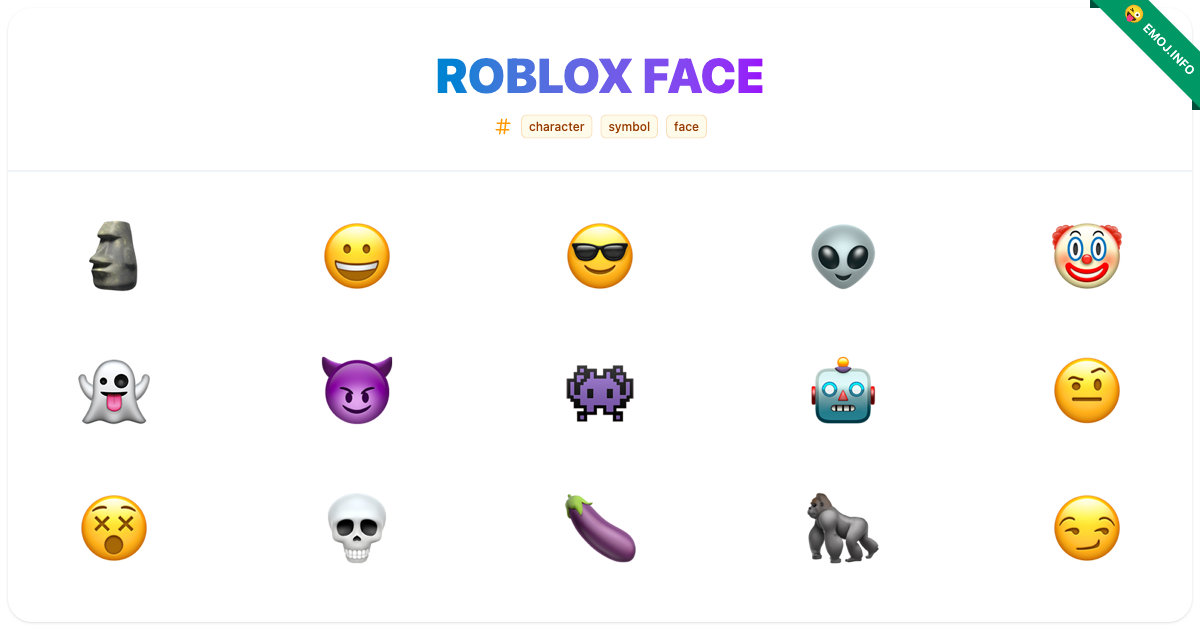 Roblox Face Emojis 🗿 😀 😎 | Meaning, Copy & Paste