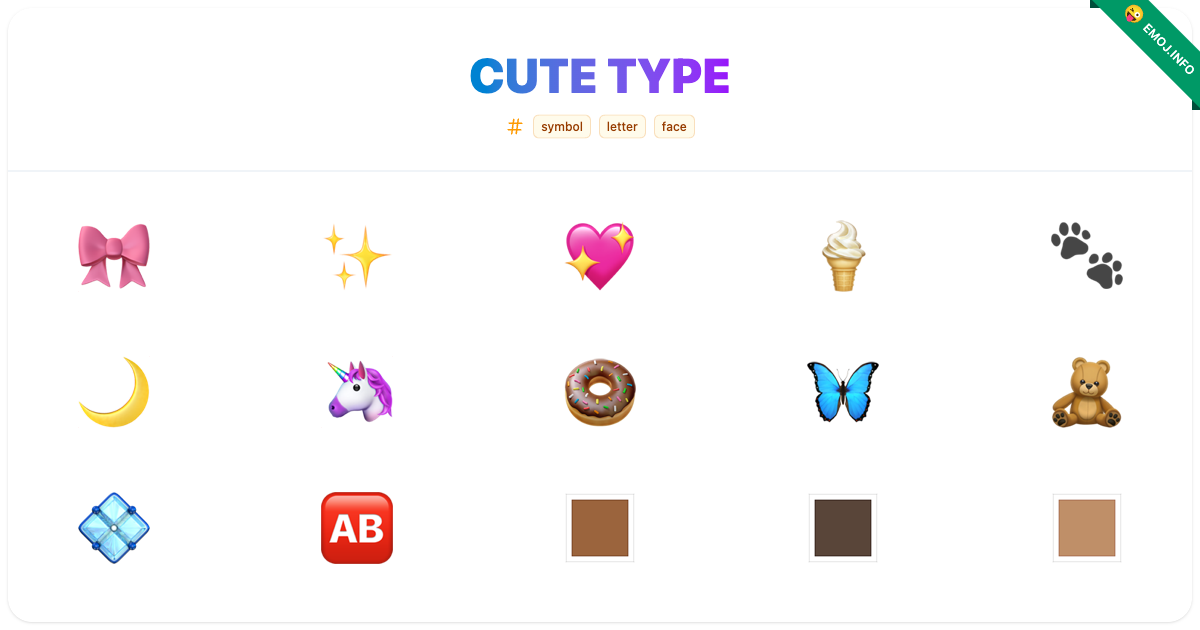 Cute Type Emojis 🎀 💖 | Meaning, Copy & Paste