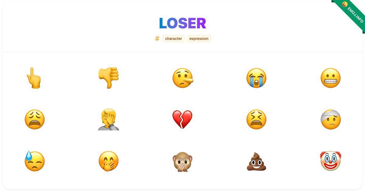Loser Emojis 👆 👎 🤥 | Meaning, Copy & Paste