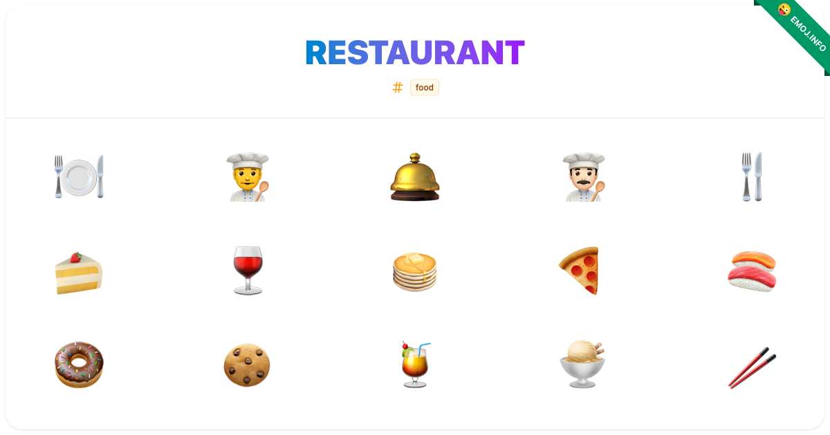 Restaurant Emojis 🍽️ 👨‍🍳 🛎️ | Meaning, Copy & Paste