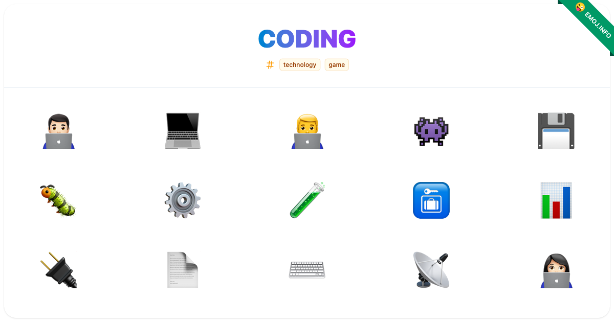 Coding Emojis 👨🏻‍💻 💻 👨‍💻 | Meaning, Copy & Paste