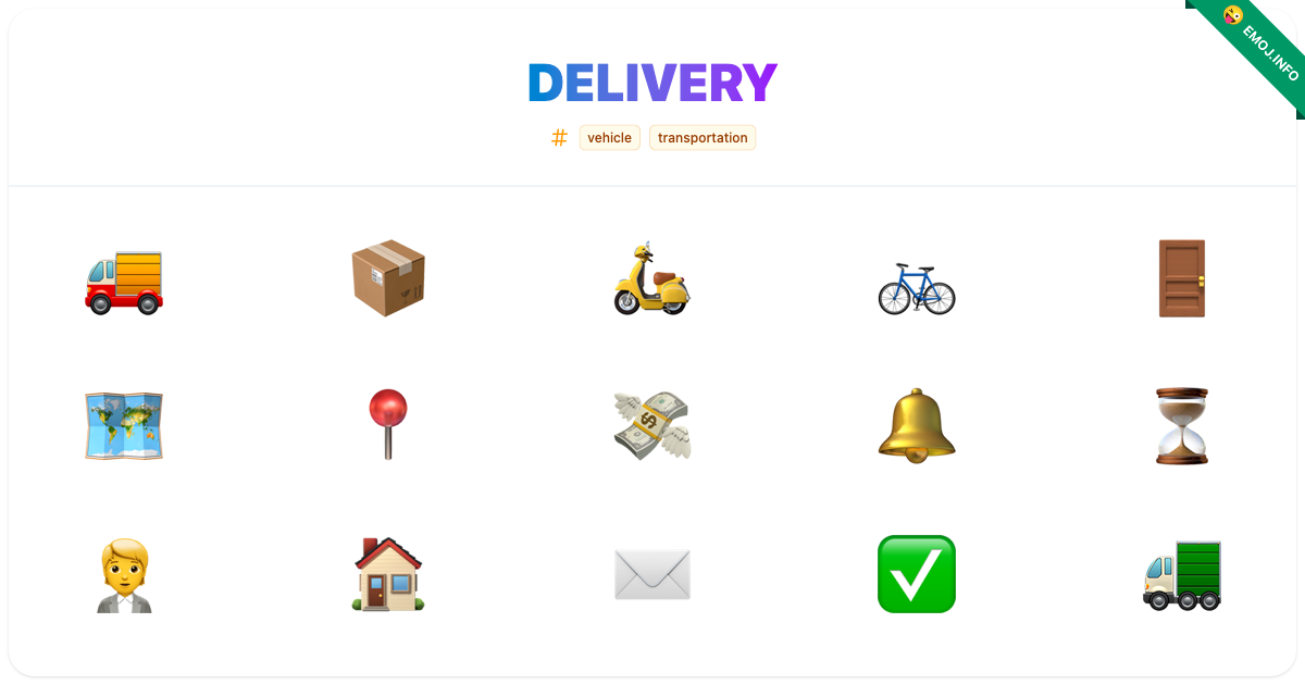 Delivery Emojis 🚚 📦 🛵 | Meaning, Copy & Paste