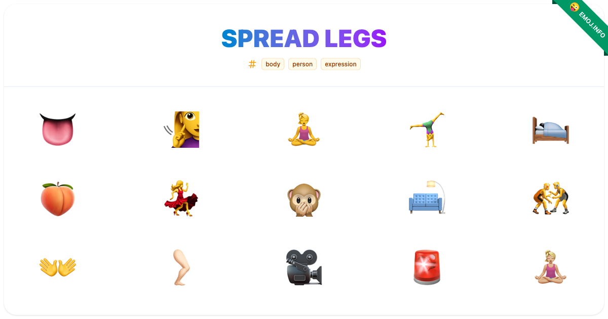 Spread Legs Emojis 👅 🧏‍♀️ 🧘‍♀️ | Meaning, Copy & Paste