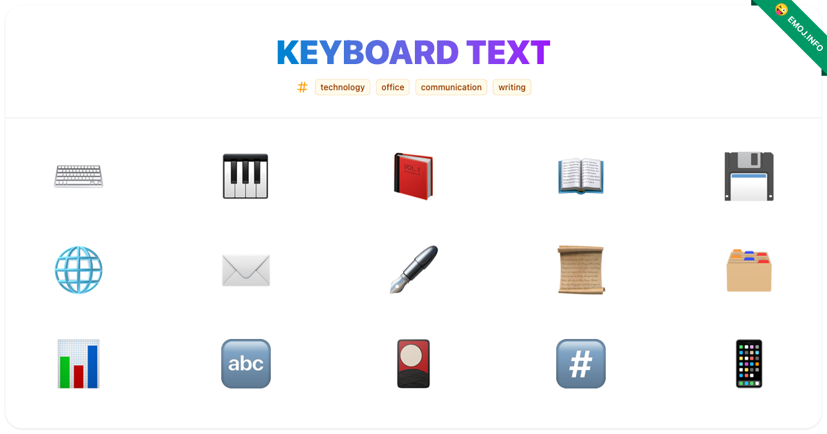 Keyboard Text Emojis ⌨️ 🎹 📕 | Meaning, Copy & Paste