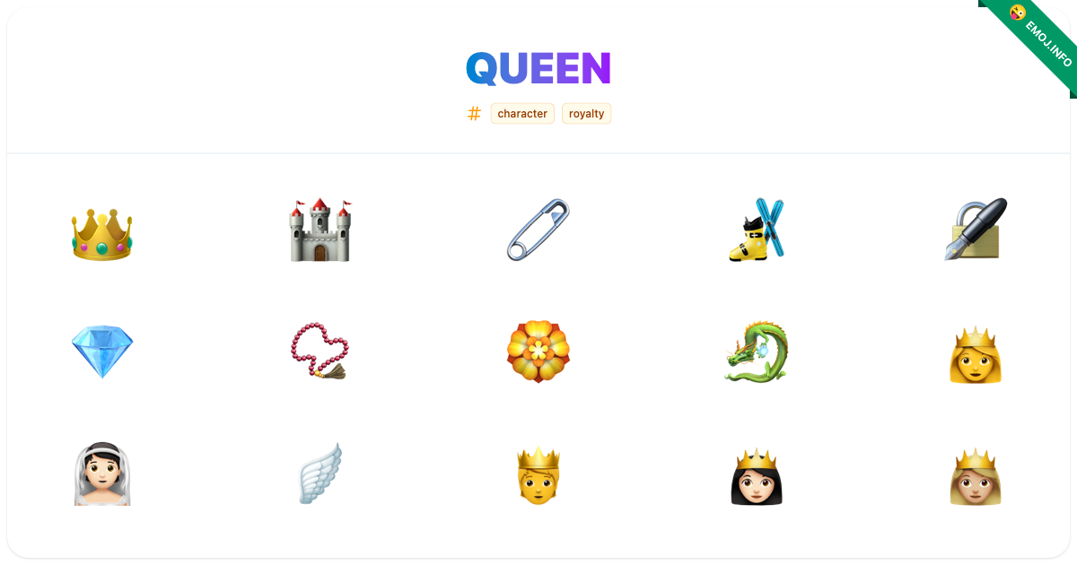 Queen Emojis 👑 🏰 🧷 | Meaning, Copy & Paste