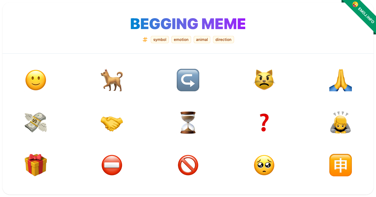 Begging Meme Emojis 🙂 🐕 ↪️ | Meaning, Copy & Paste
