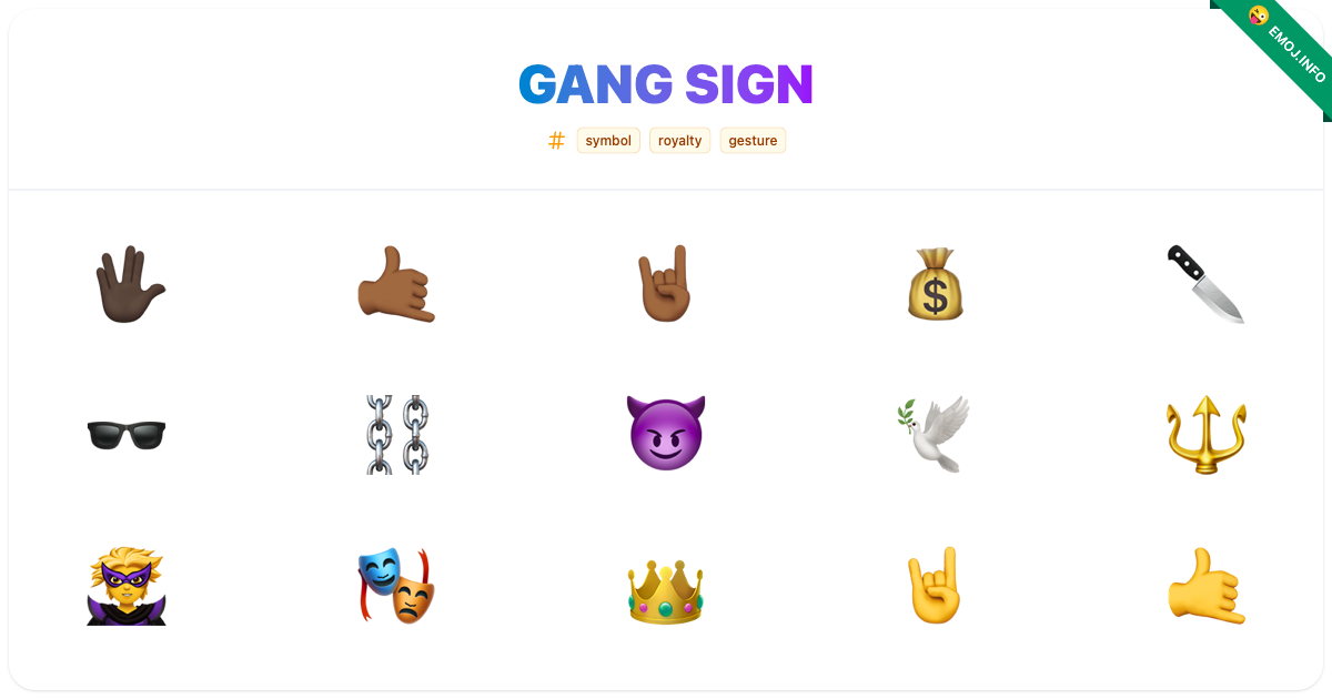 Gang Sign Emojis 🖖🏿 🤙🏾 🤘🏾 | Meaning, Copy & Paste