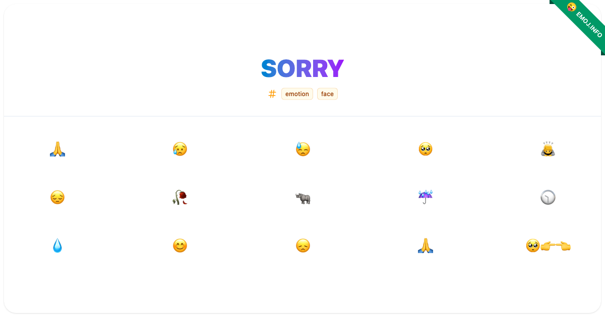 Sorry Emojis 🙏 😥 😓 | Meaning, Copy & Paste