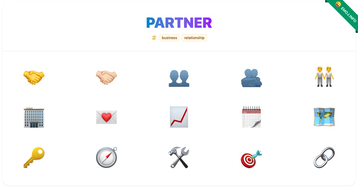 Partner Emojis 🤝 🤝🏻 👥 | Meaning, Copy & Paste