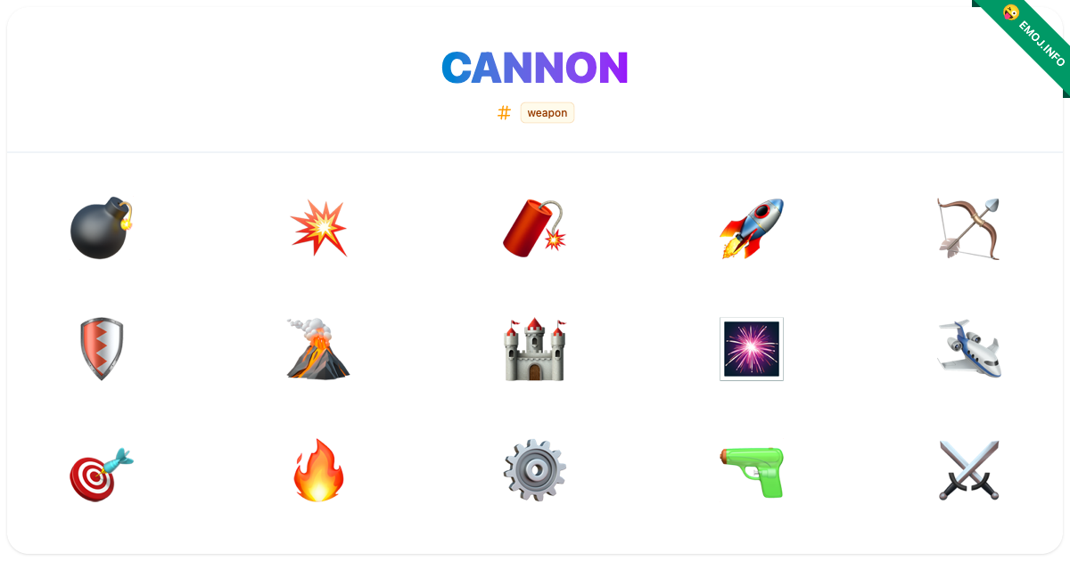 Cannon Emojis 💣 💥 🧨 | Meaning, Copy & Paste